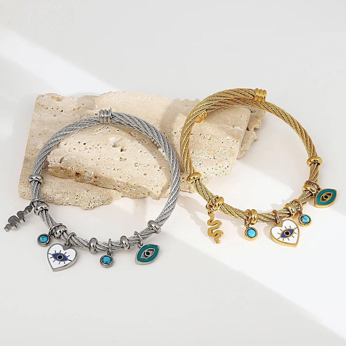 Boho Evil Eye Rope Bangle Bracelet – Veinci
